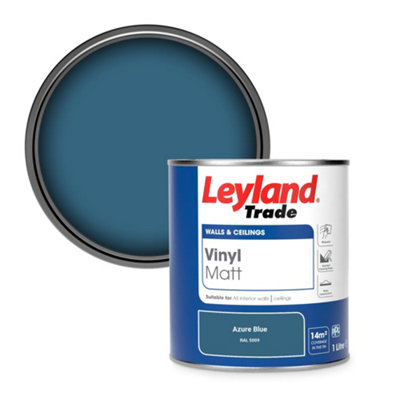 Leyland Trade Vinyl Matt Walls & Ceilings Emulsion Paint Azure Blue ...