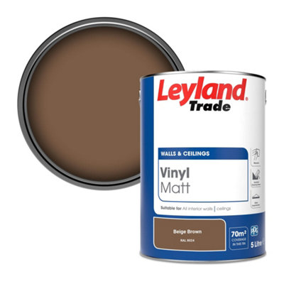 Leyland Trade Vinyl Matt Walls & Ceilings Emulsion Paint Beige Brown ...