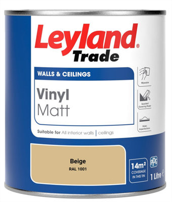 Leyland Trade Vinyl Matt Walls & Ceilings Emulsion Paint Beige (RAL ...