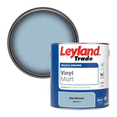 Leyland Trade Vinyl Matt Walls & Ceilings Emulsion Paint Blue Blossom ...
