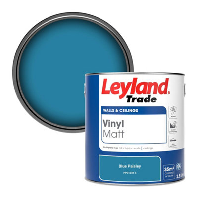 Leyland Trade Vinyl Matt Walls & Ceilings Emulsion Paint Blue Paisley ...