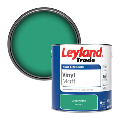 Leyland Trade Vinyl Matt Walls & Ceilings Emulsion Paint Congo Green ...