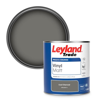 Leyland Trade Vinyl Matt Walls & Ceilings Emulsion Paint Cool Charcoal ...