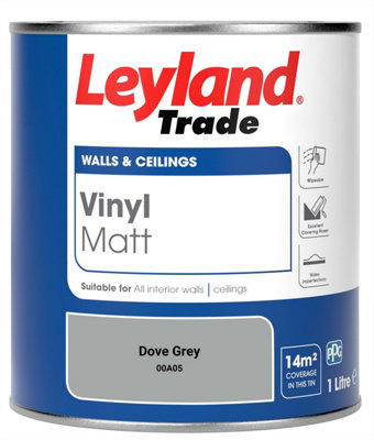 Leyland Trade Vinyl Matt Walls & Ceilings Emulsion Paint Dove Grey ...