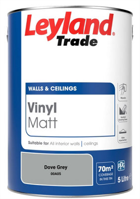 Leyland Trade Vinyl Matt Walls & Ceilings Emulsion Paint Dove Grey ...