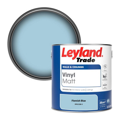 Leyland Trade Vinyl Matt Walls & Ceilings Emulsion Paint Flemish Blue ...
