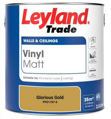 Leyland Trade Vinyl Matt Walls & Ceilings Emulsion Paint Glorious Gold ...