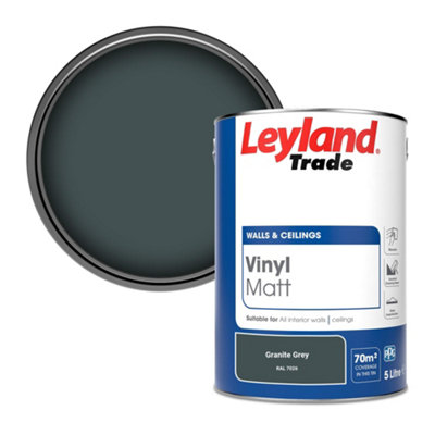 Leyland Trade Vinyl Matt Walls & Ceilings Emulsion Paint Granite Grey ...