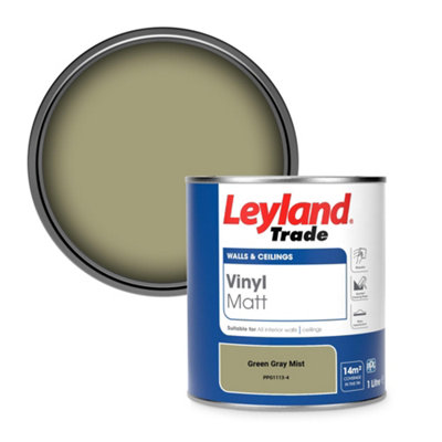 Leyland Trade Vinyl Matt Walls & Ceilings Emulsion Paint Green Gray ...