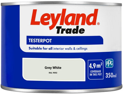Leyland Trade Vinyl Matt Walls & Ceilings Emulsion Paint Grey White ...