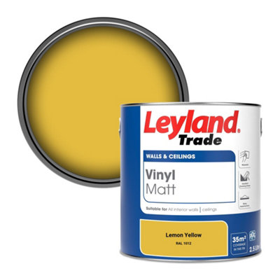 Leyland Trade Vinyl Matt Walls & Ceilings Emulsion Paint Lemon Yellow ...