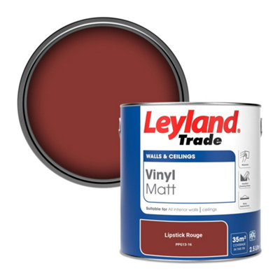 Leyland Trade Vinyl Matt Walls & Ceilings Emulsion Paint Lipstick Rouge ...