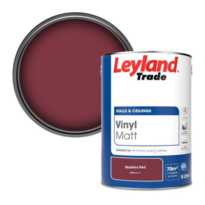 Leyland Trade Vinyl Matt Walls & Ceilings Emulsion Paint Madeira Red ...