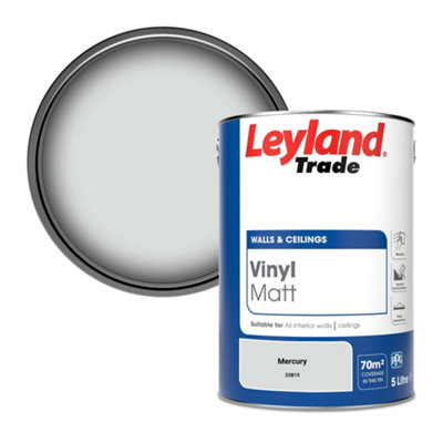 Leyland Trade Vinyl Matt Walls & Ceilings Emulsion Paint Mercury (22B15) 5L
