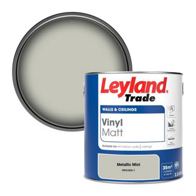 Leyland Trade Vinyl Matt Walls & Ceilings Emulsion Paint Metallic Mist ...