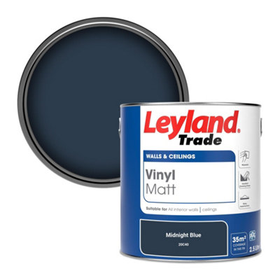 Leyland Trade Vinyl Matt Walls & Ceilings Emulsion Paint Midnight Blue ...
