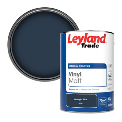 Leyland Trade Vinyl Matt Walls & Ceilings Emulsion Paint Midnight Blue ...