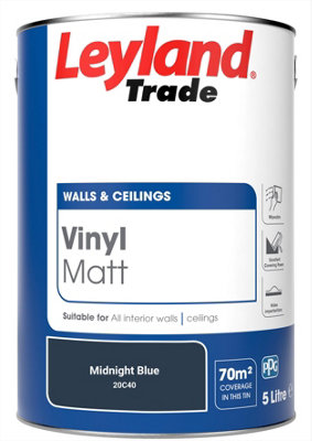 Leyland Trade Vinyl Matt Walls & Ceilings Emulsion Paint Midnight Blue ...