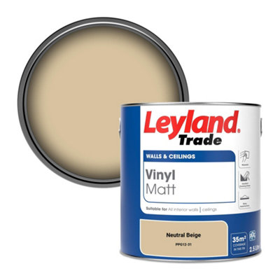 Leyland Trade Vinyl Matt Walls & Ceilings Emulsion Paint Neutral Beige ...