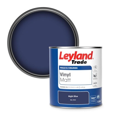 Leyland Trade Vinyl Matt Walls & Ceilings Emulsion Paint Night Blue ...