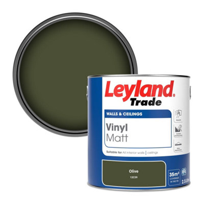 Leyland Trade Vinyl Matt Walls & Ceilings Emulsion Paint Olive (12C39) 2.5L