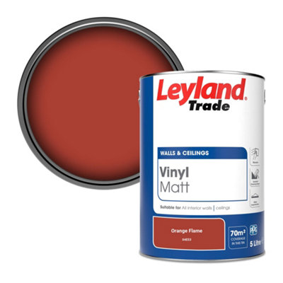 LEYLAND TRADE VINYL MATT WALLS & CEILINGS EMULSION PAINT ORANGE FLAME ...