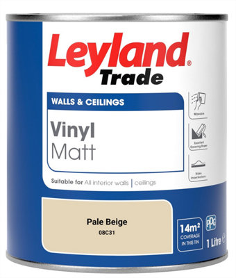 Leyland Trade Vinyl Matt Walls & Ceilings Emulsion Paint Pale Beige ...
