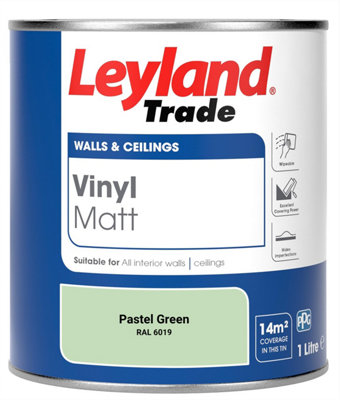 Leyland Trade Vinyl Matt Walls & Ceilings Emulsion Paint Pastel Green ...