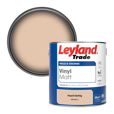 Leyland Trade Vinyl Matt Walls & Ceilings Emulsion Paint Peach Darling ...