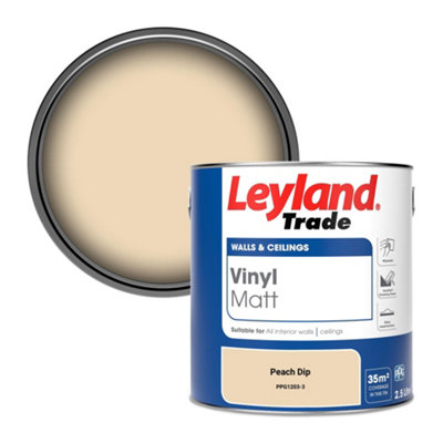 Leyland Trade Vinyl Matt Walls & Ceilings Emulsion Paint Peach Dip ...