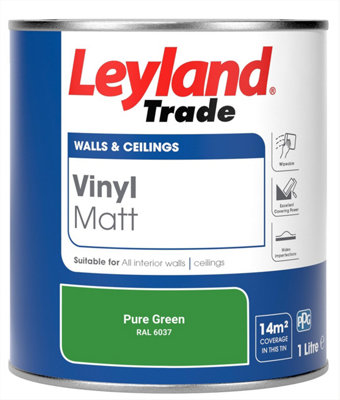 Leyland Trade Vinyl Matt Walls & Ceilings Emulsion Paint Pure Green ...