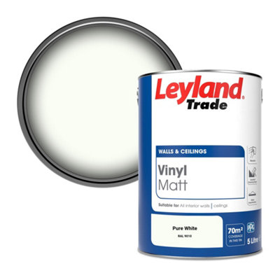 Leyland Trade Vinyl Matt Walls & Ceilings Emulsion Paint Pure White ...