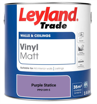 Leyland Trade Vinyl Matt Walls & Ceilings Emulsion Paint Purple Statice ...
