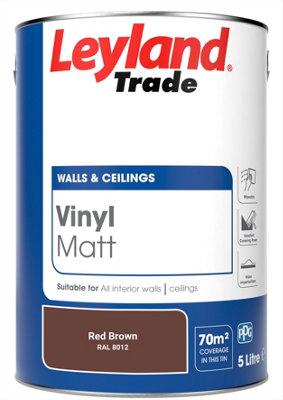Leyland Trade Vinyl Matt Walls & Ceilings Emulsion Paint Red Brown (RAL ...