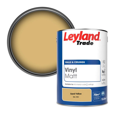 Leyland Trade Vinyl Matt Walls & Ceilings Emulsion Paint Sand Yellow ...