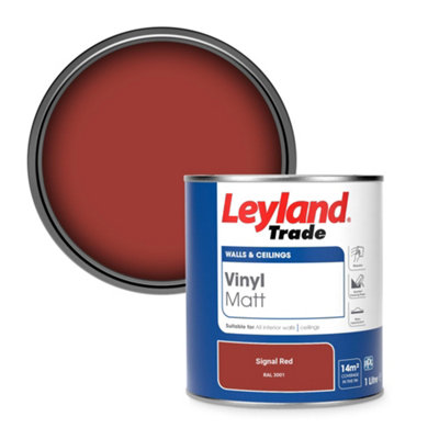 Leyland Trade Vinyl Matt Walls & Ceilings Emulsion Paint Signal Red ...