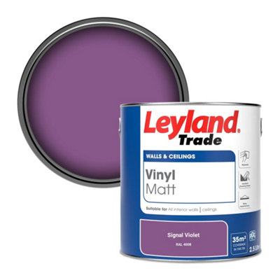 Leyland Trade Vinyl Matt Walls & Ceilings Emulsion Paint Signal Violet ...