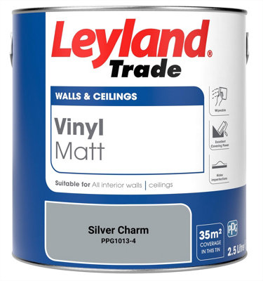 Leyland Trade Vinyl Matt Walls & Ceilings Emulsion Paint Silver Charm ...