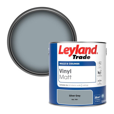Leyland Trade Vinyl Matt Walls & Ceilings Emulsion Paint Silver Grey ...