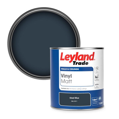 Leyland Trade Vinyl Matt Walls & Ceilings Emulsion Paint Steel Blue ...
