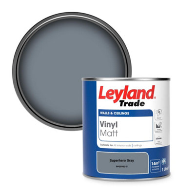 Leyland Trade Vinyl Matt Walls & Ceilings Emulsion Paint Superhero Gray ...
