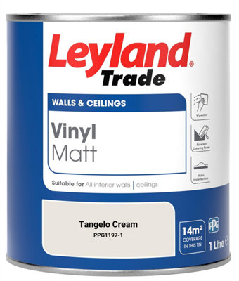 Leyland Trade Vinyl Matt Walls & Ceilings Emulsion Paint Tangelo Cream ...