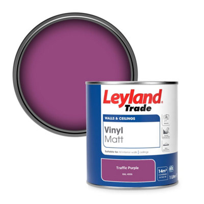 Leyland Trade Vinyl Matt Walls & Ceilings Emulsion Paint Traffic Purple ...
