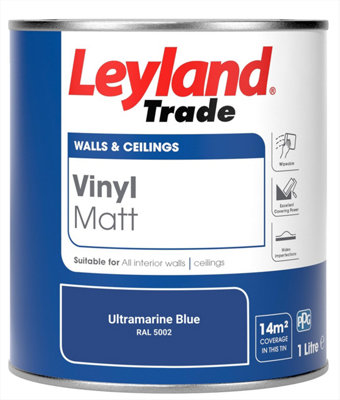 Leyland Trade Vinyl Matt Walls & Ceilings Emulsion Paint Ultramarine ...