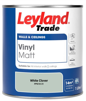 Leyland Trade Vinyl Matt Walls & Ceilings Emulsion Paint White Clover ...