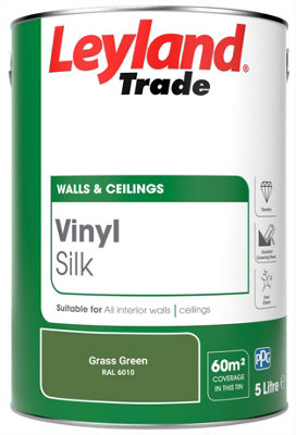 Leyland Trade Vinyl Silk Walls & Ceilings Emulsion Paint Grass Green ...