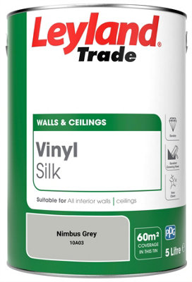 Leyland Trade Vinyl Silk Walls & Ceilings Emulsion Paint Nimbus Grey ...