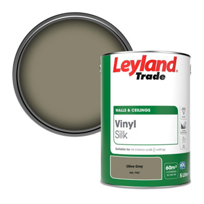 Leyland Trade Vinyl Silk Walls & Ceilings Emulsion Paint Olive Grey ...