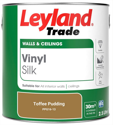Leyland Trade Vinyl Silk Walls & Ceilings Emulsion Paint Toffee Pudding ...