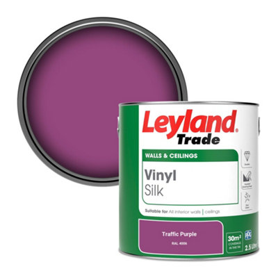 Leyland Trade Vinyl Silk Walls & Ceilings Emulsion Paint Traffic Purple ...